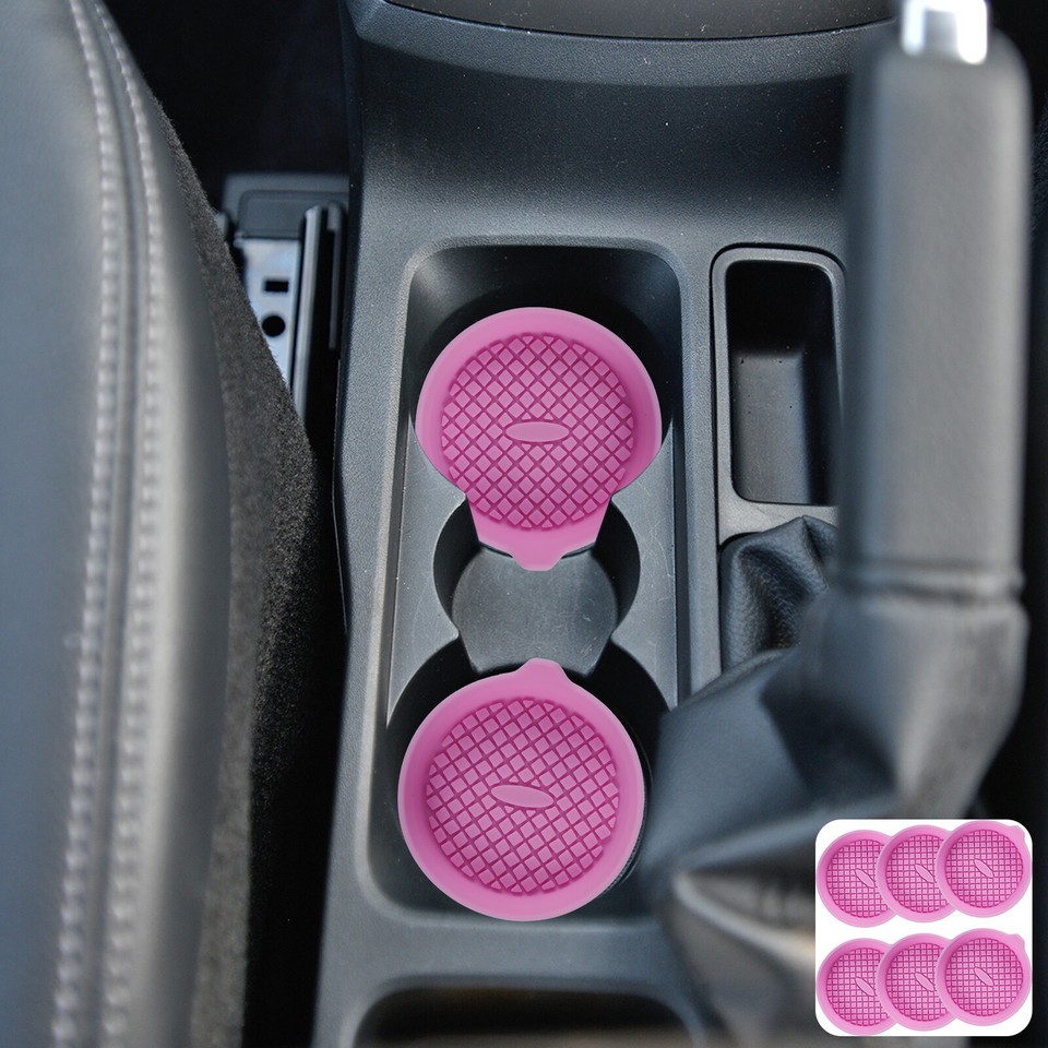 6 Pcs Car Cup Mat 2.75In Car Cup Mat PVC Car Cup Holder Cup Mat QAMMJ ...
