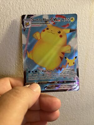 Pokémon TCG Surfing Pikachu VMAX Celebrations 009/025 Holo Ultra Rare ...