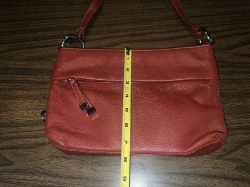 Tignanello Red Leather Crossbody Bag Built in Organizer Wallet Purse ...