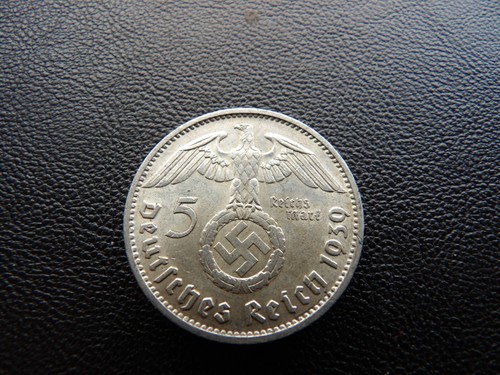 Germany 1939 J Hindenburg 5 Reichsmark mark silver Coin with big ...