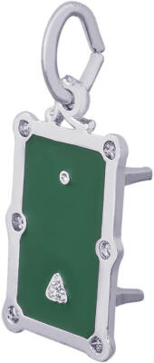 Sterling Silver Pool Table Charm w/ Green Enamel by Rembrandt | eBay