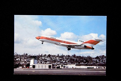 PSA Vintage 1977 California 727 Postcard Pacific Southwest Airlines NEW ...