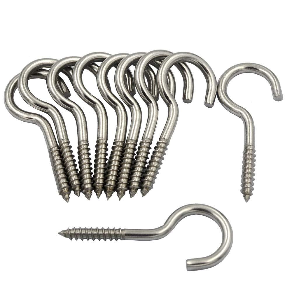 Stainless Steel A2 Hooks Eyelet Screw In Eye Vine Loop Hook Hoop ...