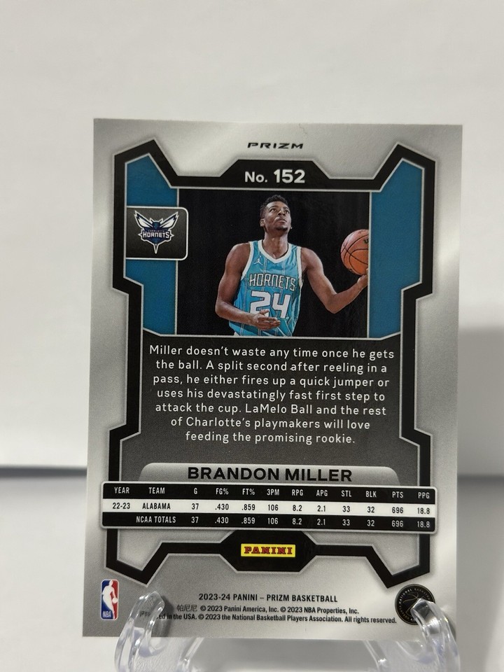 2023-24 Panini Prizm Brandon Miller #152 RC Rookie Silver | eBay