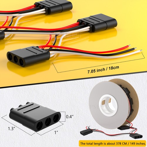 1 Roll 20 Counts 3 Prong LED Marker Lights Wiring Harness 149"Female ...