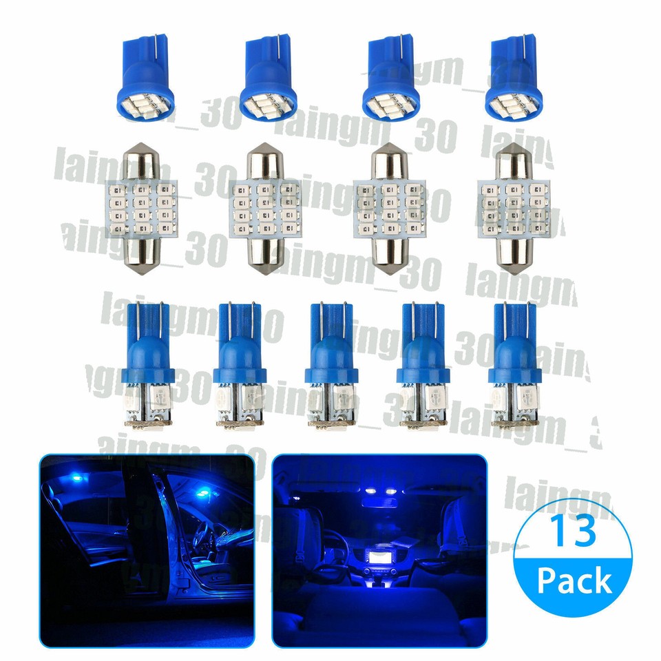 13 Blue LED lights interior package kit 1999-2016 Ford F250 F350 Super ...