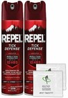 Repel Tick Defense 6.5 Ounce Aerosol Spray (2 Count) + (2) Bonus Moist ...