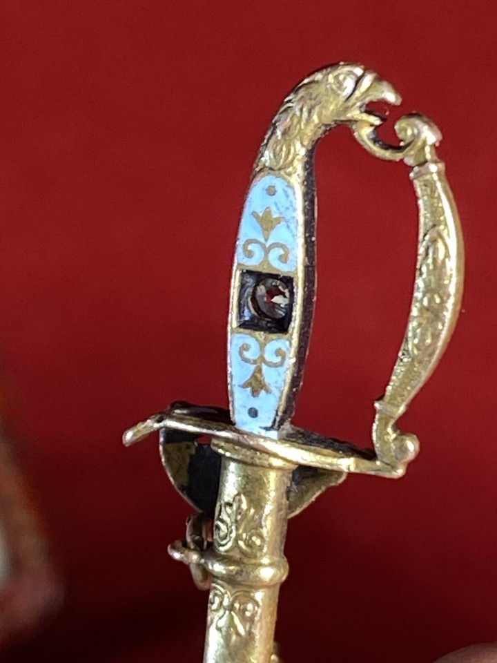 Antique Victorian 18K Gold 18 KT Gold Sword Pin Sword Stick Pin ...