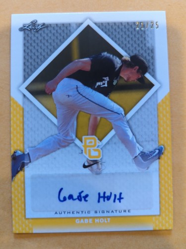 2016 Leaf Perfect Game National Showcase Yellow /25 Gabe Holt #BA-064 ...