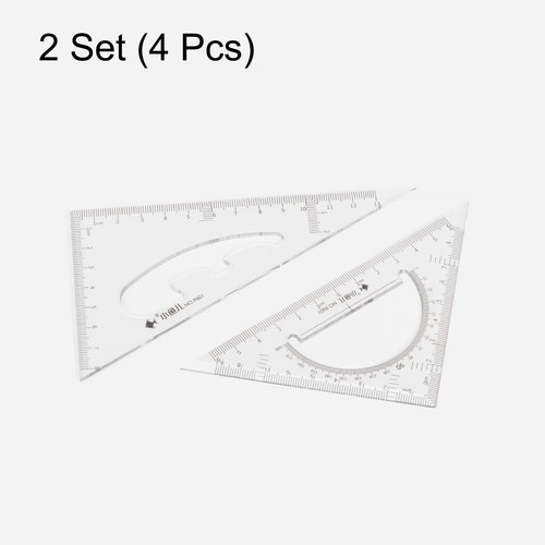 2piece Triangle Ruler Square Set 13cm, 12cm 30/60 and 45/90 Degrees ...