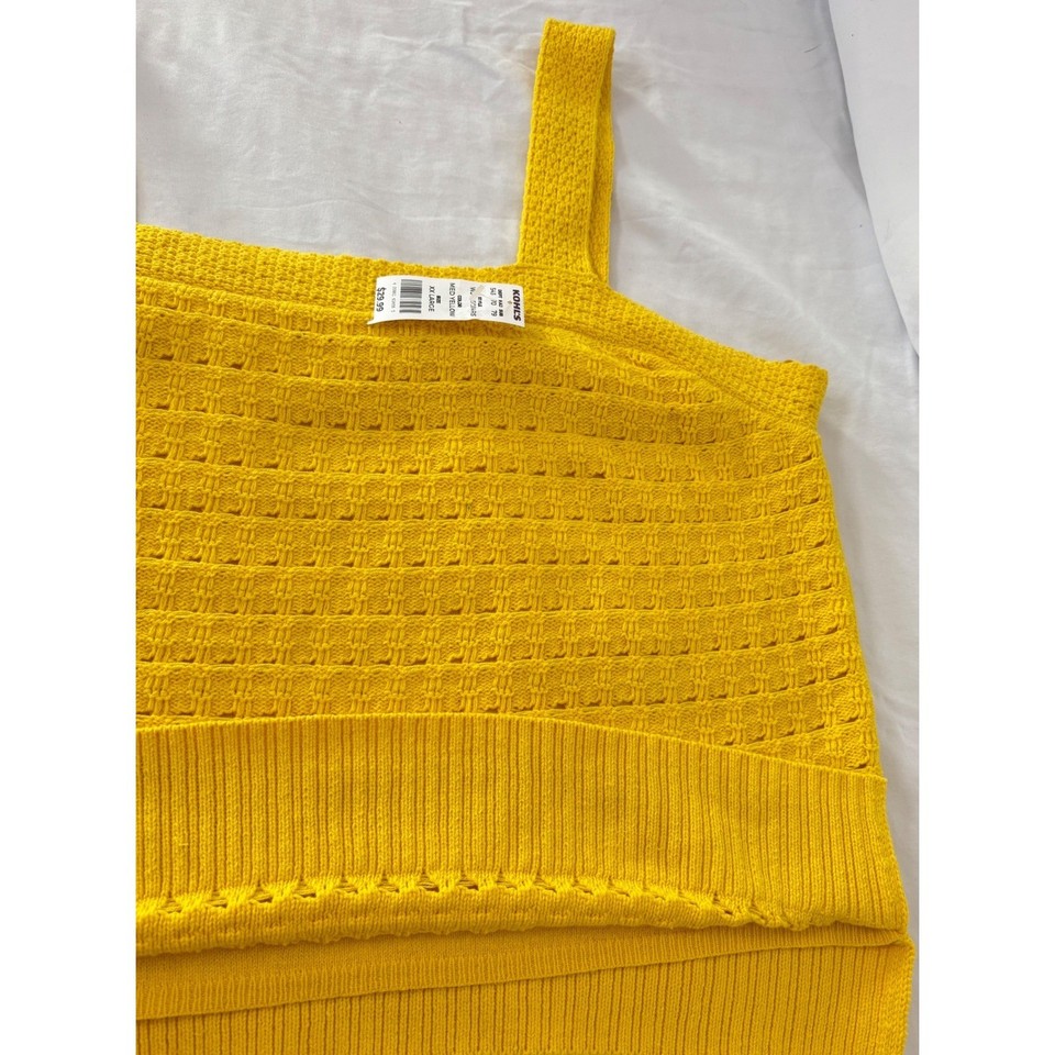 NWT SONOMA Knit Tank Top Women's XXL Sunflower Yellow Square Neck ...