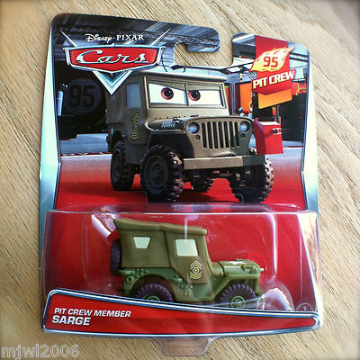 Disney PIXAR Cars PIT CREW MEMBER SARGE diecast 2015 95 PIT CREW theme ...