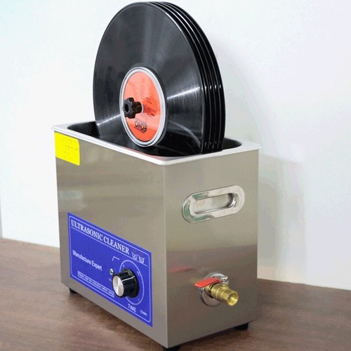 6 Records Ultrasonic Vinyl Record Cleaner w/ Drying Rack and 2 Cleaning ...