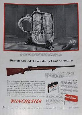 Winchester 70 Rifle Gun Magazine Ad Picture Wimbledon Cup Vtg Shooting ...