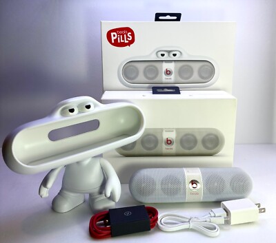 (Beautiful junk) Beats Pill 2.0 Bluetooth Speaker + Man Stand white ...
