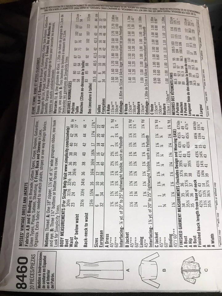 SIMPLICITY 8460 RETRO 50's MISSES SHEATH DRESS & JACKET PATTERN-NEW ...