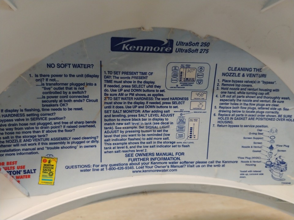 Kenmore ULTRASOFT 250/275 series Water Softener top cover and lid | eBay