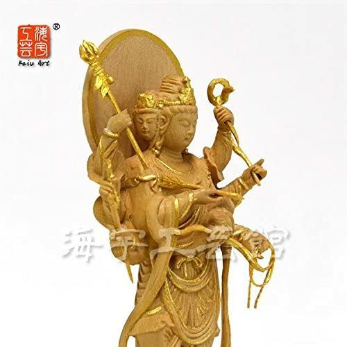 kaiu art Marishiten Standing Statue Wood carving Buddha Marīci H135mm ...
