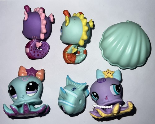 Littlest Pet Shop Lot 5 LPS Octopus Fish Seahorse #1314 #1325 #2237 ...