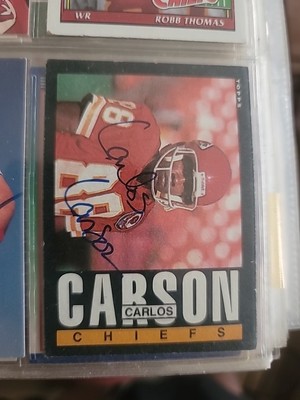 1985 Topps #273 CARLOS CARSON Kansas City Chiefs Auto Autographed HAND ...