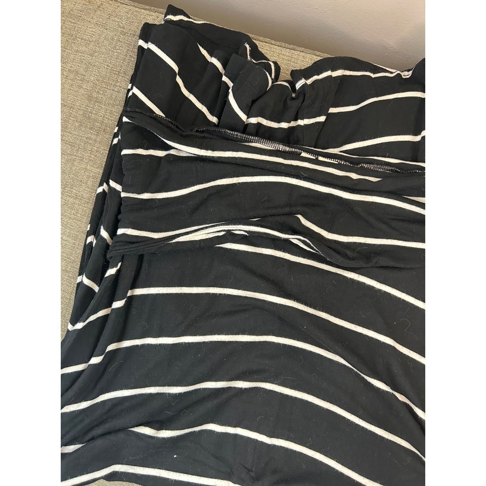 Y2K Mudd Womens Black White Striped Maxi Skirt Fold Waist XL Casual ...