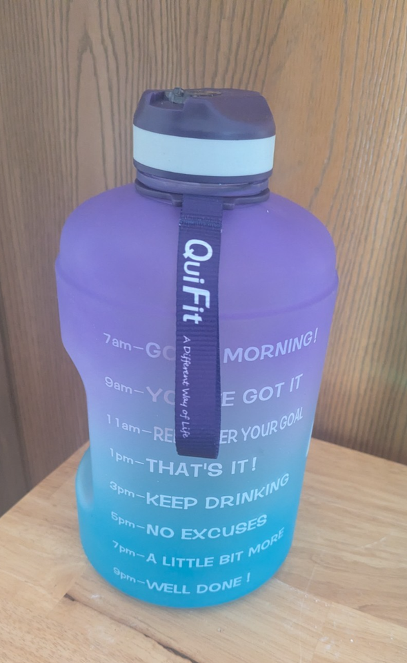 Build Life 1 Gallon Water Bottle with Time Marker Straw Motivational ...