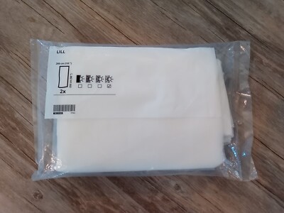 IKEA LILL Sheer White Curtains 2 Panels 110"x98" Room Canopy Drapes ...
