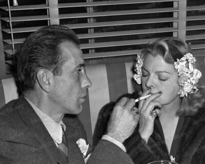 8x10 Print Humphrey Bogart with Wife Mayo Methot at La Rue's in 1944 # ...