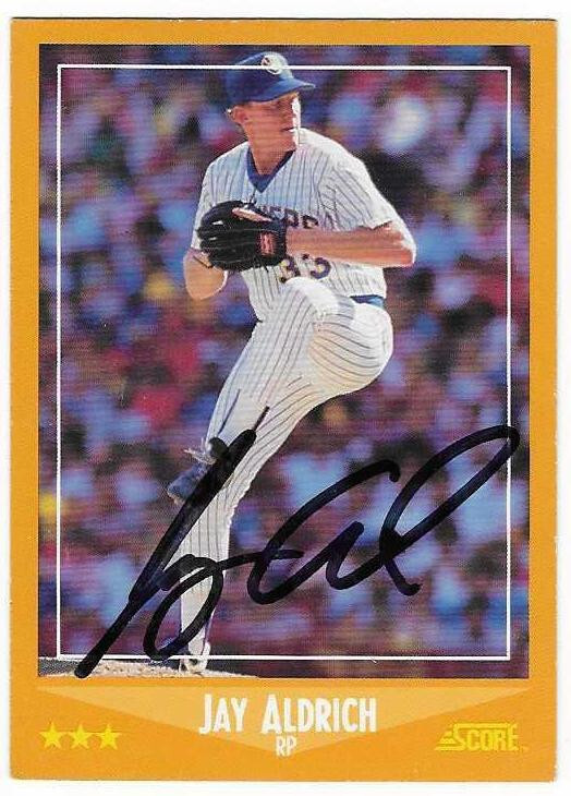 JAY ALDRICH 1988 SCORE AUTOGRAPHED SIGNED # 578 MILWAUKEE BREWERS | eBay