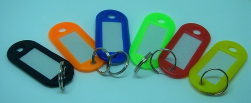 6 EA. COLOR CODED KEY RINGS 2 1/4"L X 1" W EASILY IDENTIFY PERSONAL ...