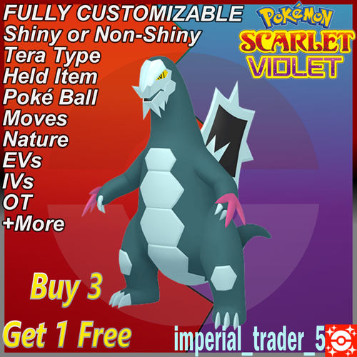 Pokémon Scarlet and Violet Shiny Baxcalibur W/ Best 6IV Customizable | eBay