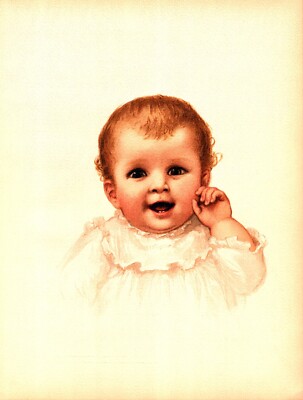 SMILING CHILD, CHILDHOOD, INFANT Antique print 1890 | eBay