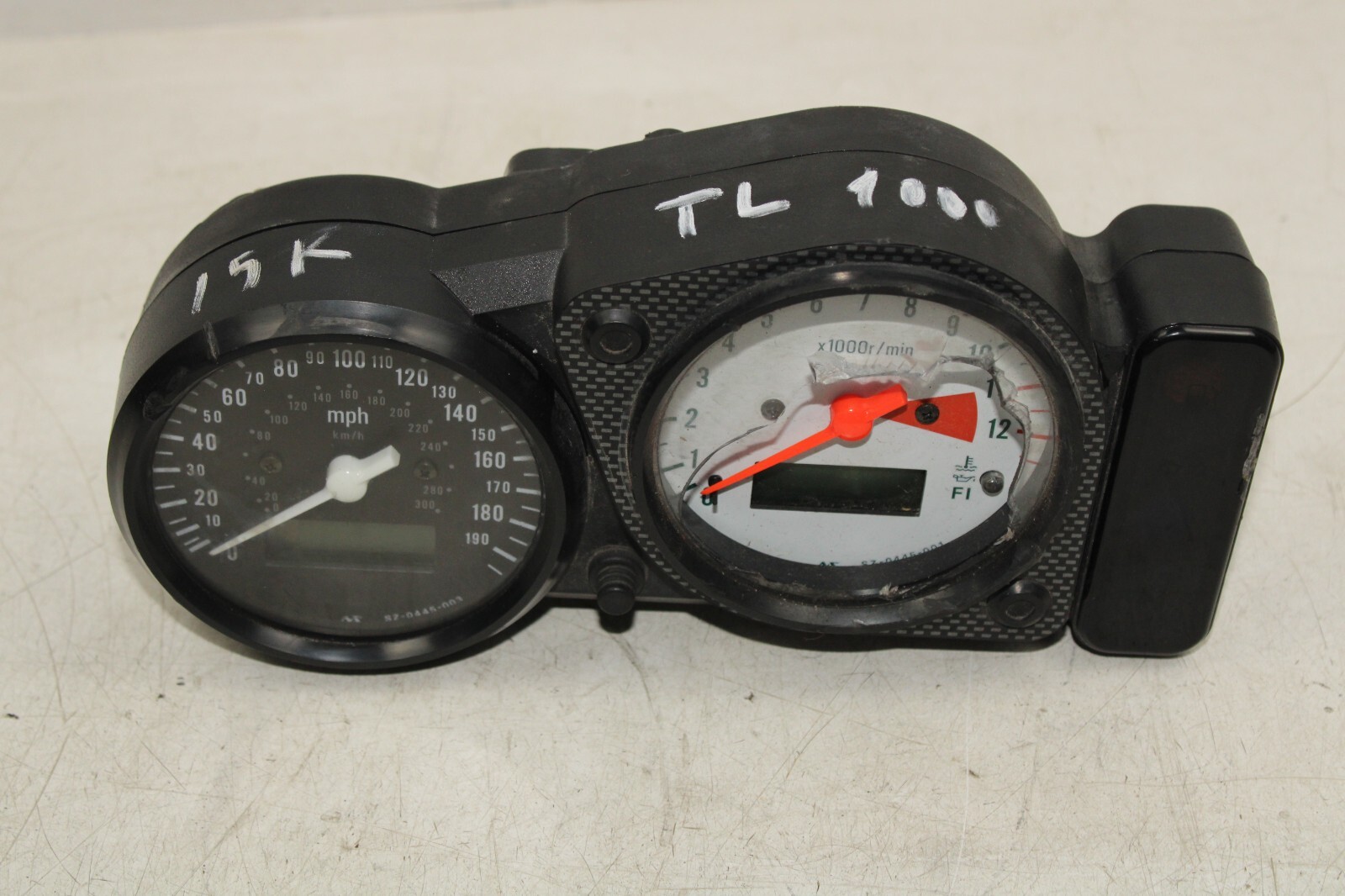 Suzuki TL1000R Dash speedometer clocks 15k miles 1998 - damaged (D ...