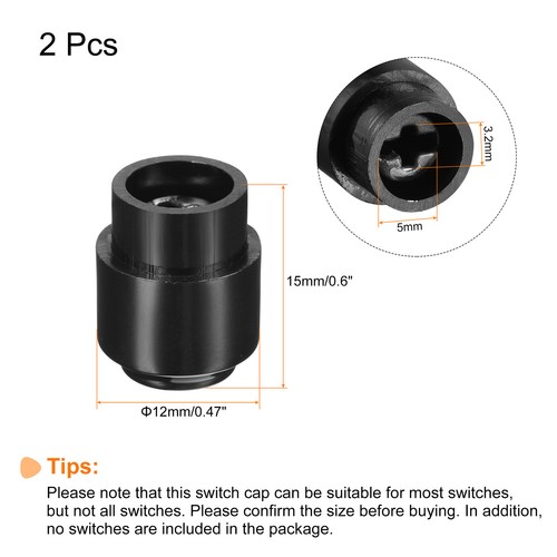 2 x Guitar Selector Switch Tip Cap Round 3 Way Cross Knob Cover Black ...