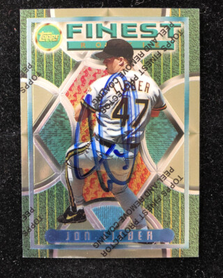 JON LIEBER 1995 TOPPS FINEST ROOKIE RC AUTOGRAPHED SIGNED AUTO BASEBALL ...