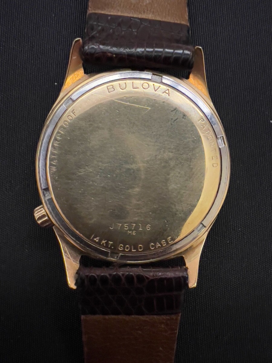 Bulova Accutron M7 Watch Vintage Men 14K Gold Case 34mm Bulova Accutron M7 Watch Vintage Men 14K Gold Case 34mm