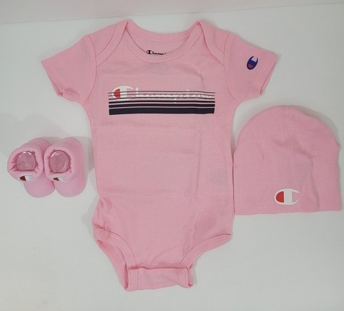 Champion Infant Baby Girls Box Set 0-6 Months Logo Pink Body Suit ...