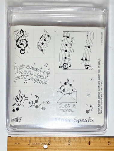 StampinUp! Music Themed Rubber Stamps Kit for Crafting and Card Making ...