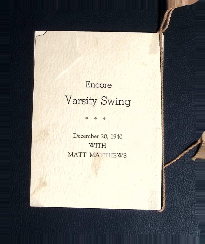 1940 "Varsity Swing" Dance Card Program – Woman’s Building, Nov 29 ...