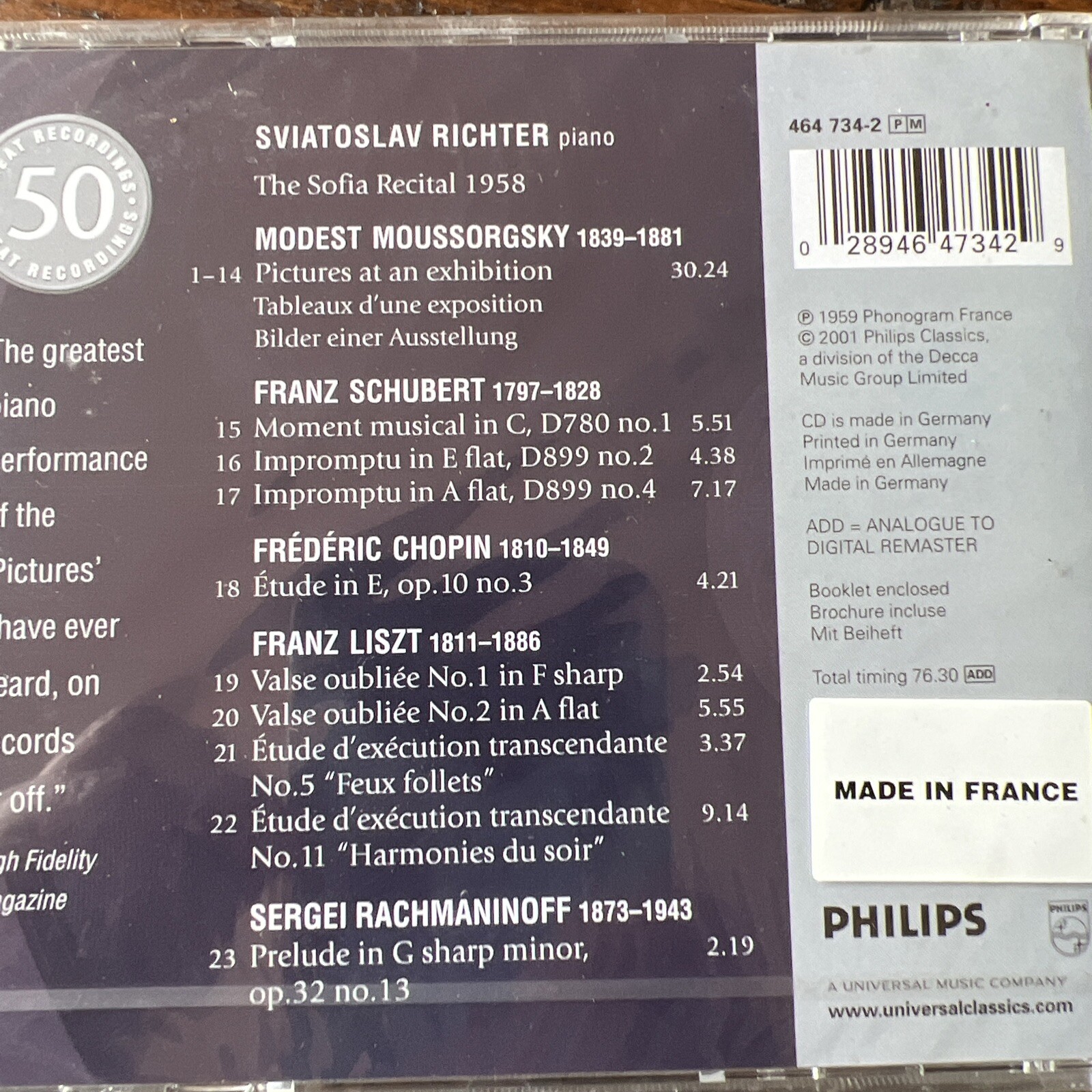 Essential Richter: The Sofia Recital, 1958 (CD, Mar-2001, Philips) 28946473429| eBay
