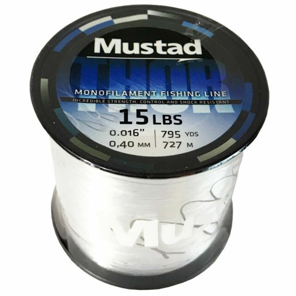 Mustad Thor Monofilament Fishing Line Clear Color 15 LB 795 Yds for ...