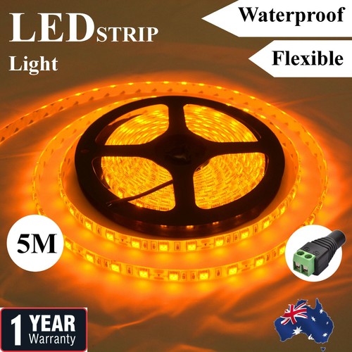 Yellow Waterproof Amber 12V 5M 5050 SMD 300 Led LED Strip Light Car ...