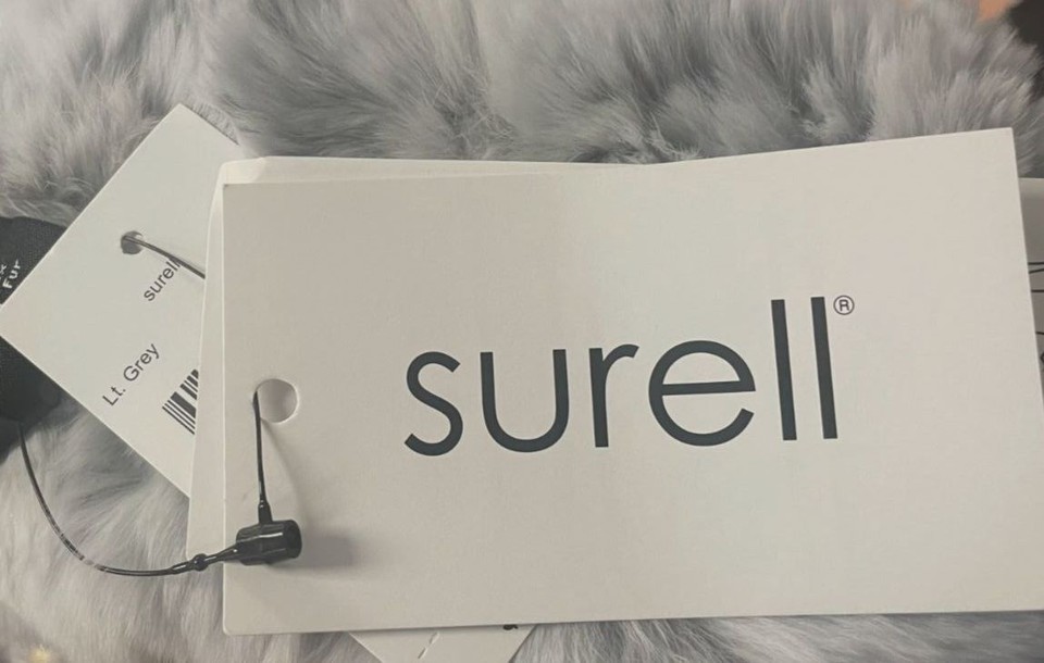 $99 Surell Women's Gray Rabbit Fur Stretch Headband Neck-warmer One ...