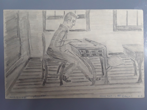 7 Drawings Pencil Vintage Artwork Fort Worth Texas 1961 JUDITH McDANIEL ...