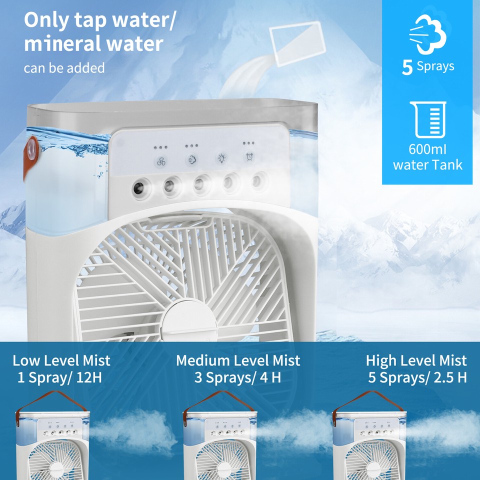 Multi-Function Cooling Fan Add Water and Ice Mist Cooling Fan | eBay