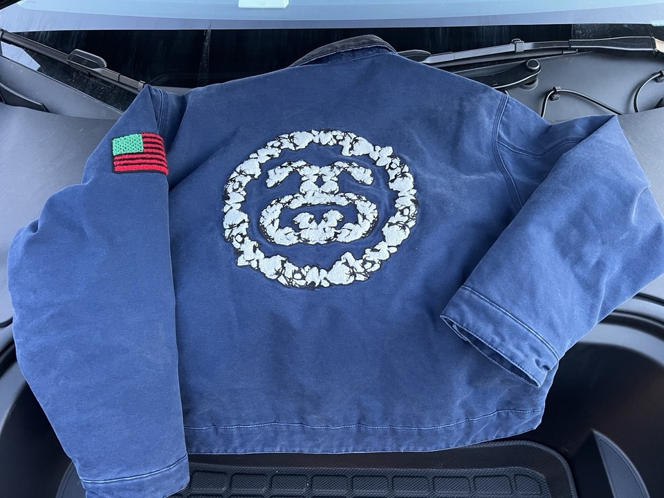Stussy X Denim Tears Never Renege Canvas Work Jacket Blue Size Xlarge ...