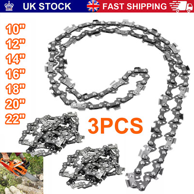 3PCS Chainsaw Chain Blade 10" 12" 14" 16" 18" 20" 22 Inch Saw Chains ...
