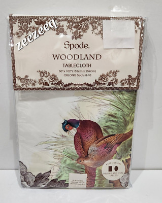 Spode WOODLAND Pheasant Thanksgiving Fall Tablecloth 60" x 102" NWT | eBay
