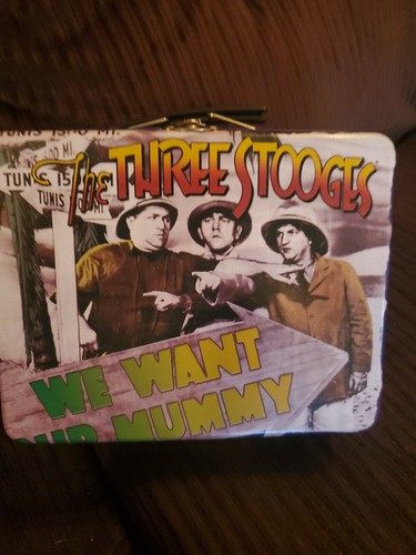 The Three Stooges Moe Larry & Curly Metal Lunch Box 2001 Lunchbox NICE ...