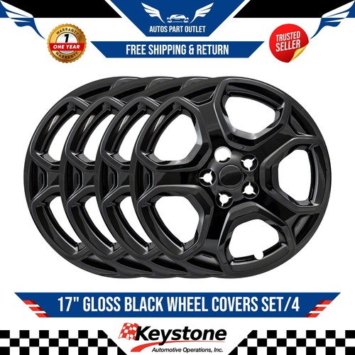 New 17" Gloss Black Wheel Covers Set/4 For 2017-2019 Ford Escape S | eBay